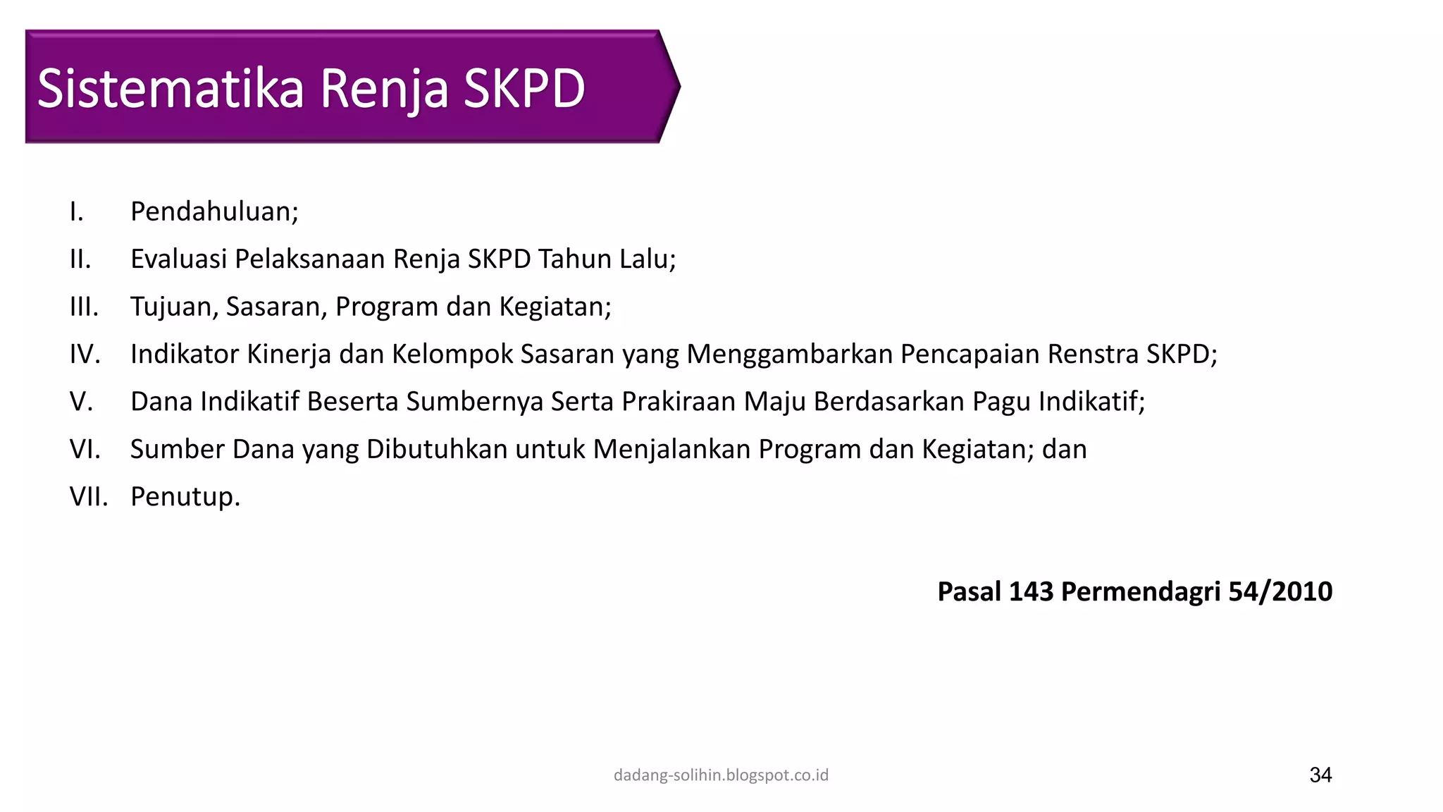 Teknik Penyusunan Renstra & Renja SKPD | PDF