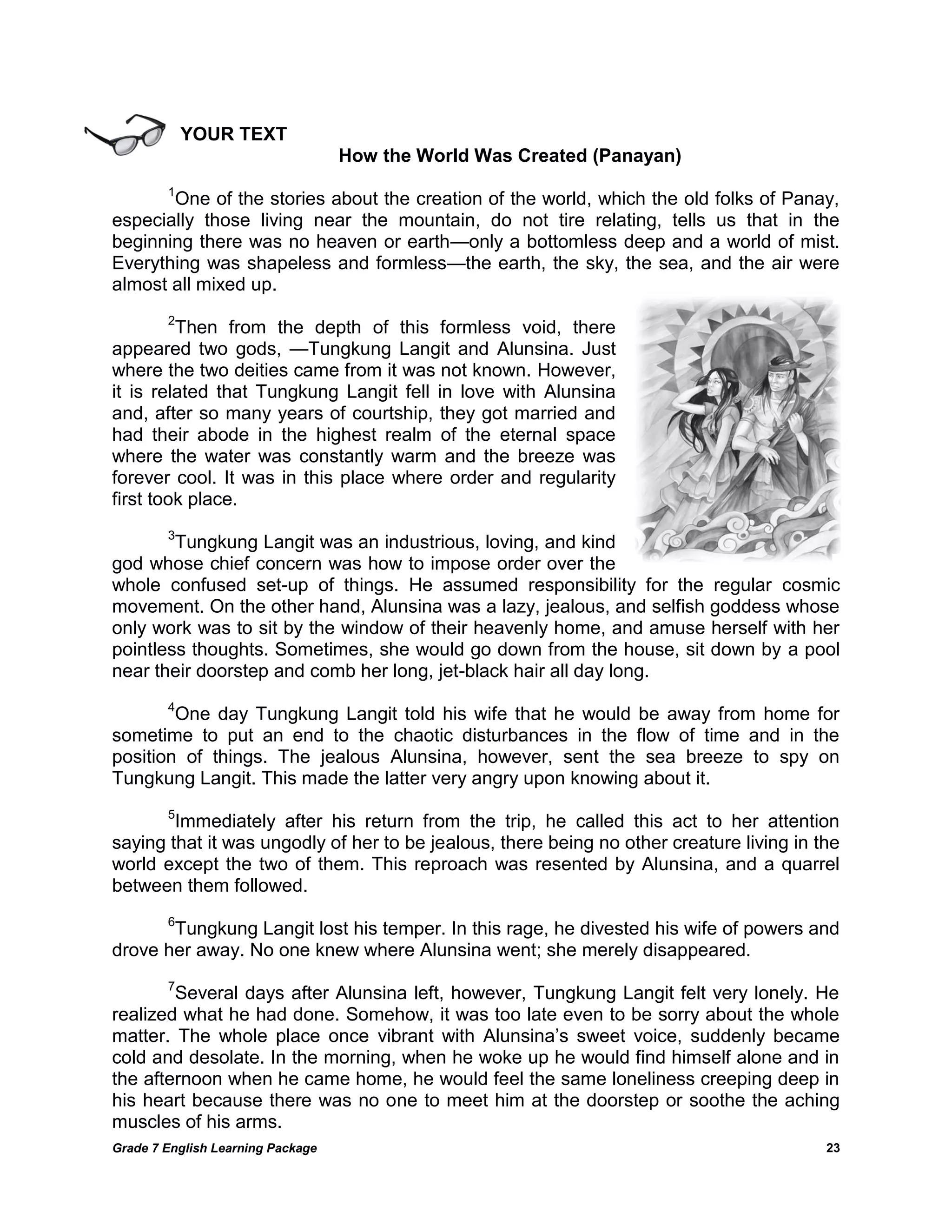 Grade 7 English Learning Package | PDF