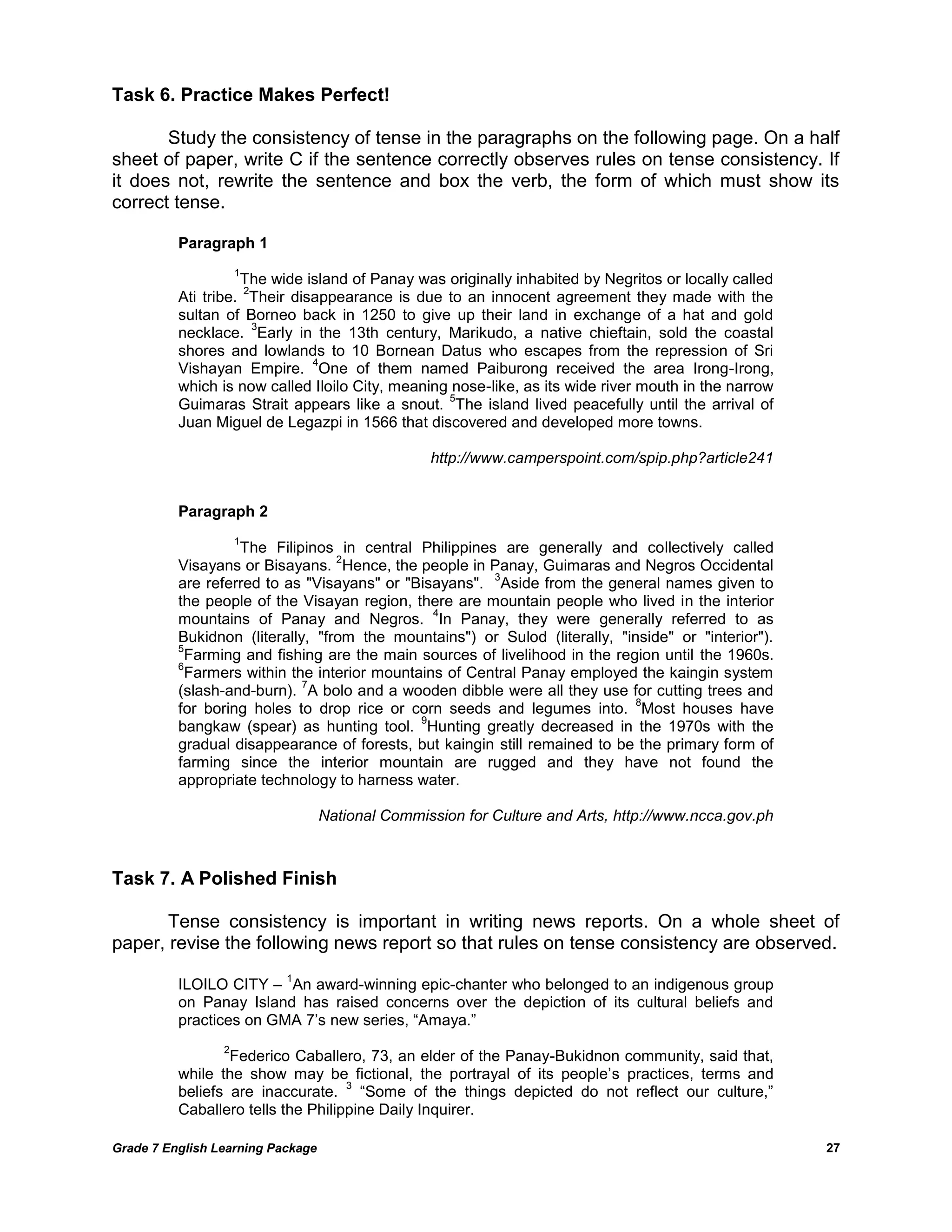 Grade 7 English Learning Package | PDF