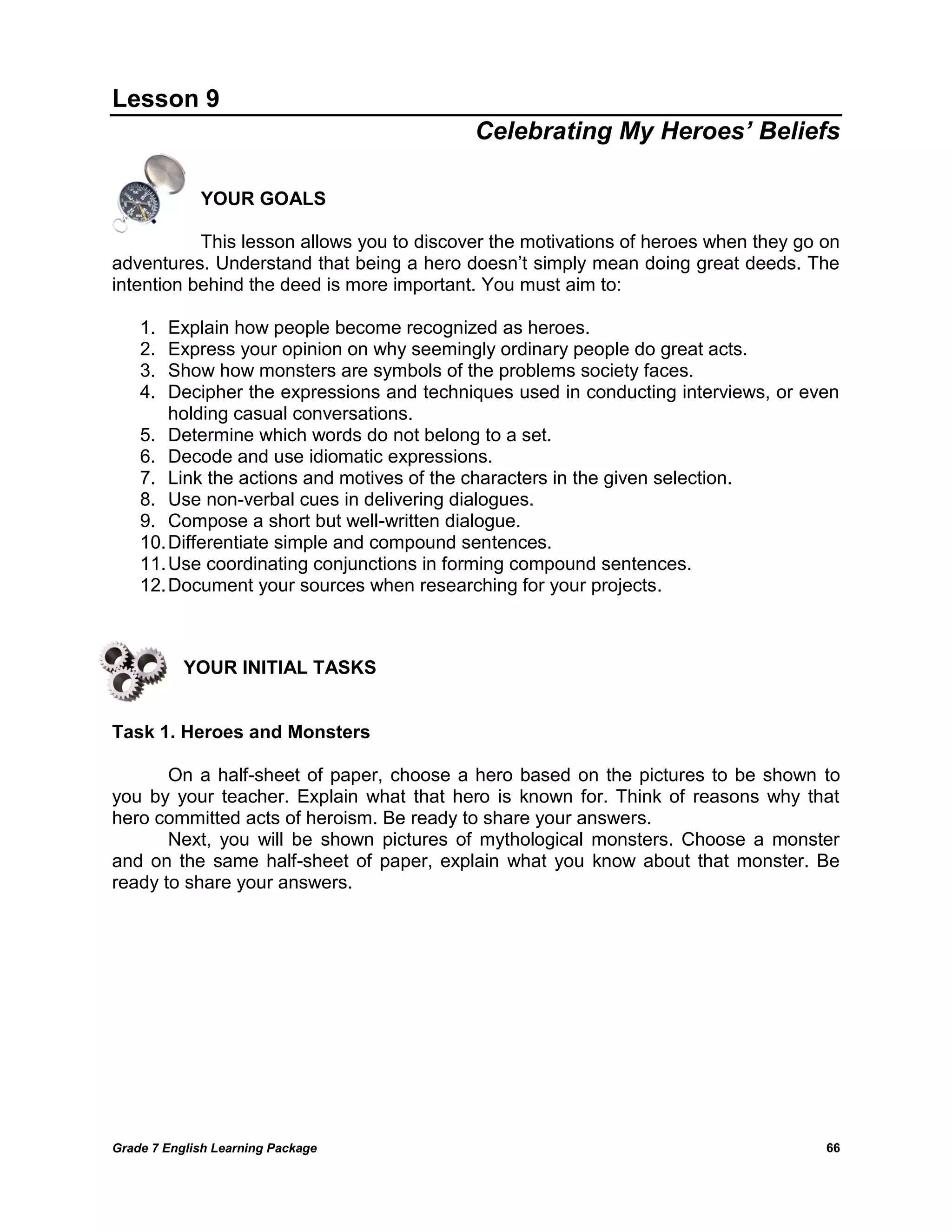 Grade 7 English Learning Package | PDF