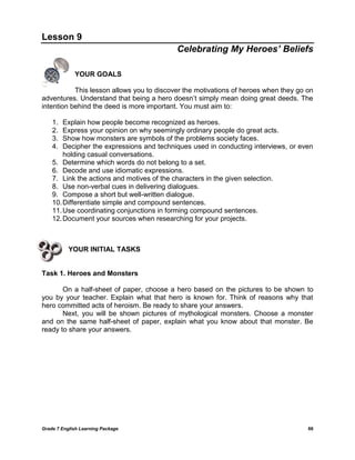 Grade 7 English Learning Package | PDF