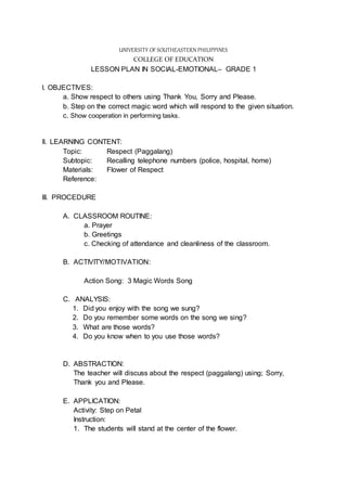 Lp for im (socio emotional) | DOCX