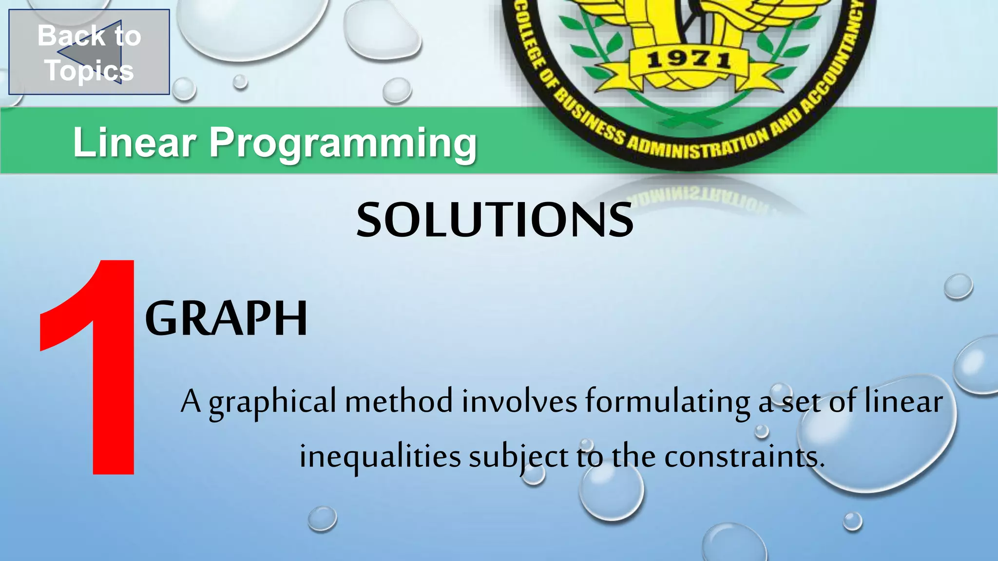 Lp Formulation And Solution Ppt