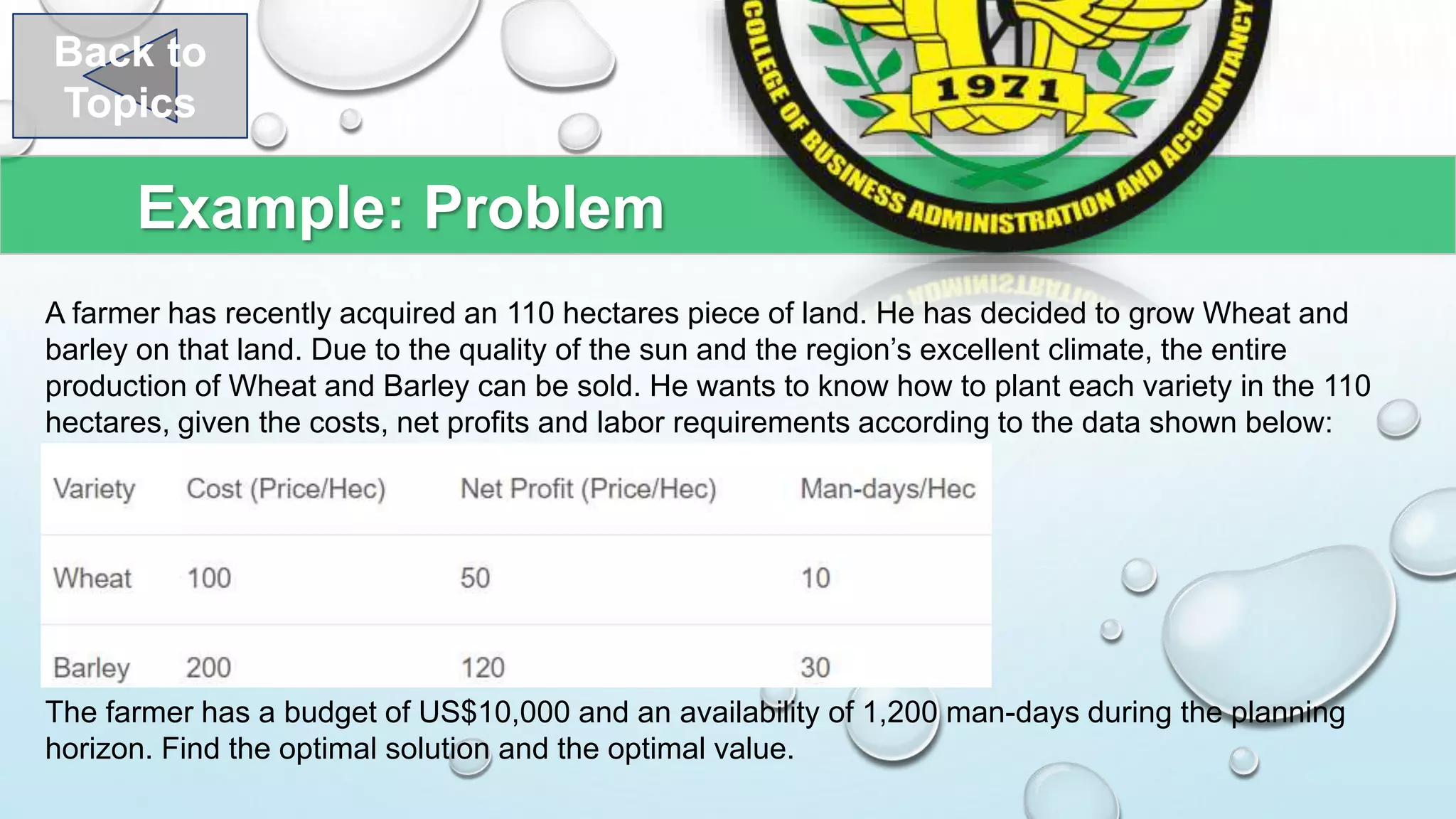 LP formulation and solution | PPT