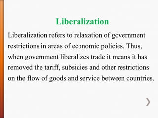 Liberalization Privatization Globalization (LPG) | PPTX