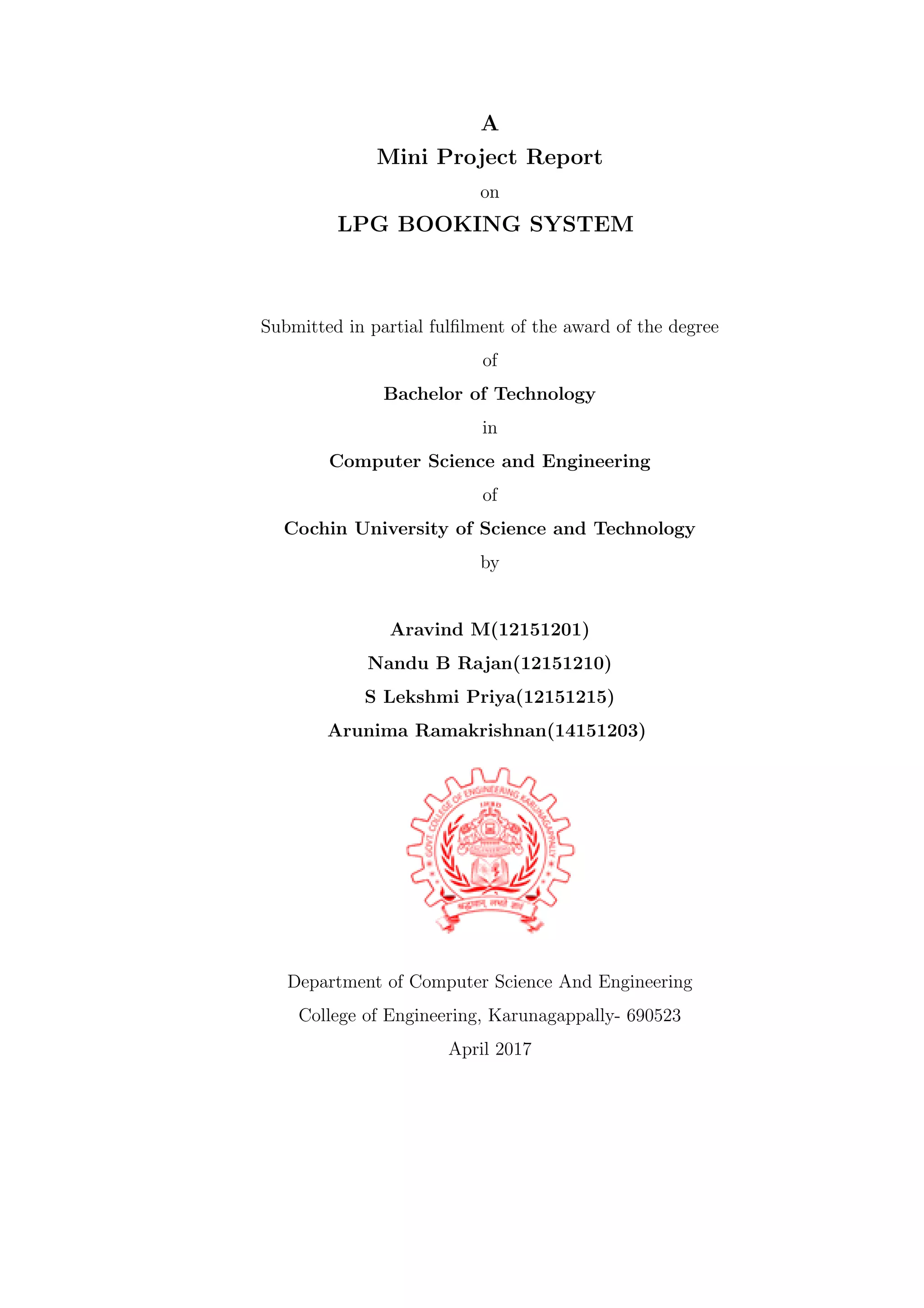 LPG Booking System [ bookmylpg.com ] Report | PDF