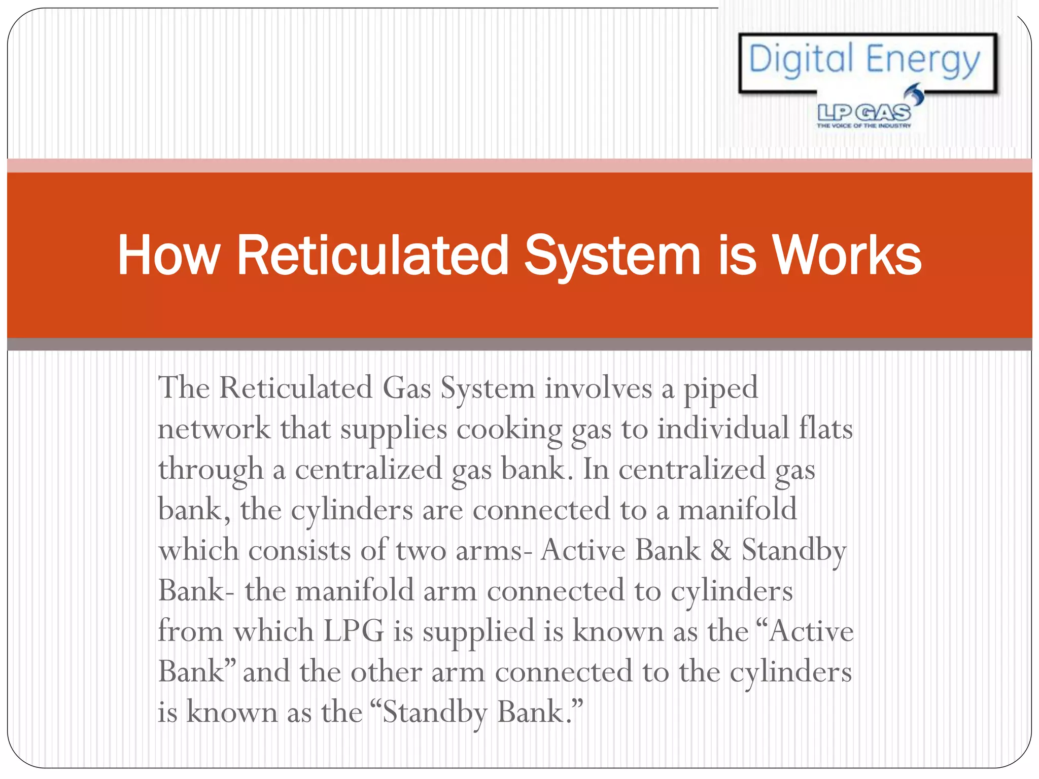 Lpg reticulated gas system (cylinder bank) digital energy | PDF