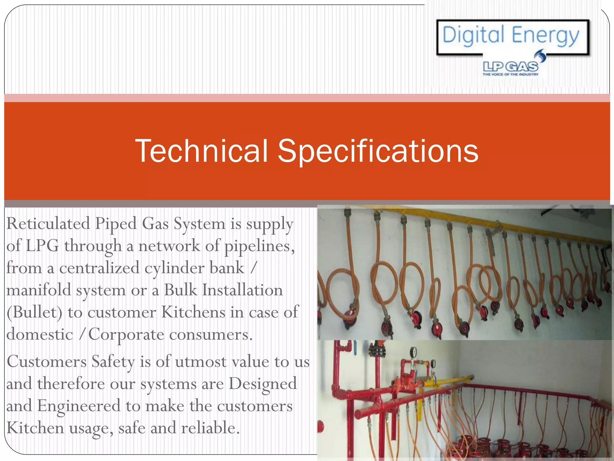 Lpg reticulated gas system (cylinder bank) digital energy | PDF