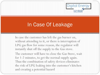 Lpg reticulated gas system (cylinder bank) digital energy | PDF