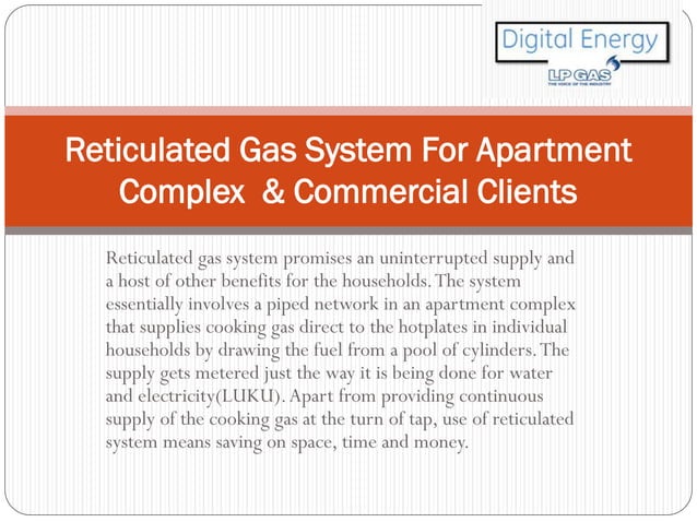 Lpg reticulated gas system (cylinder bank) digital energy | PDF