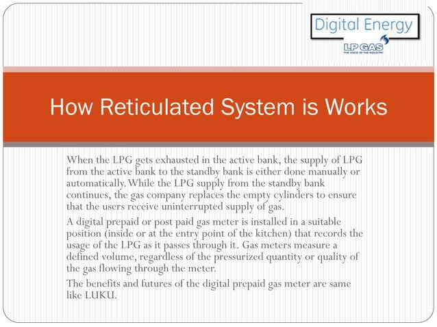 Lpg reticulated gas system (cylinder bank) digital energy | PDF