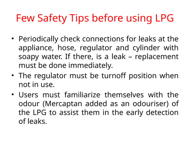 LPG safety for housewife, children, student | PPT