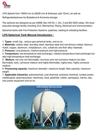 LPG SPHERE INSTALLATION MANUAL | PDF