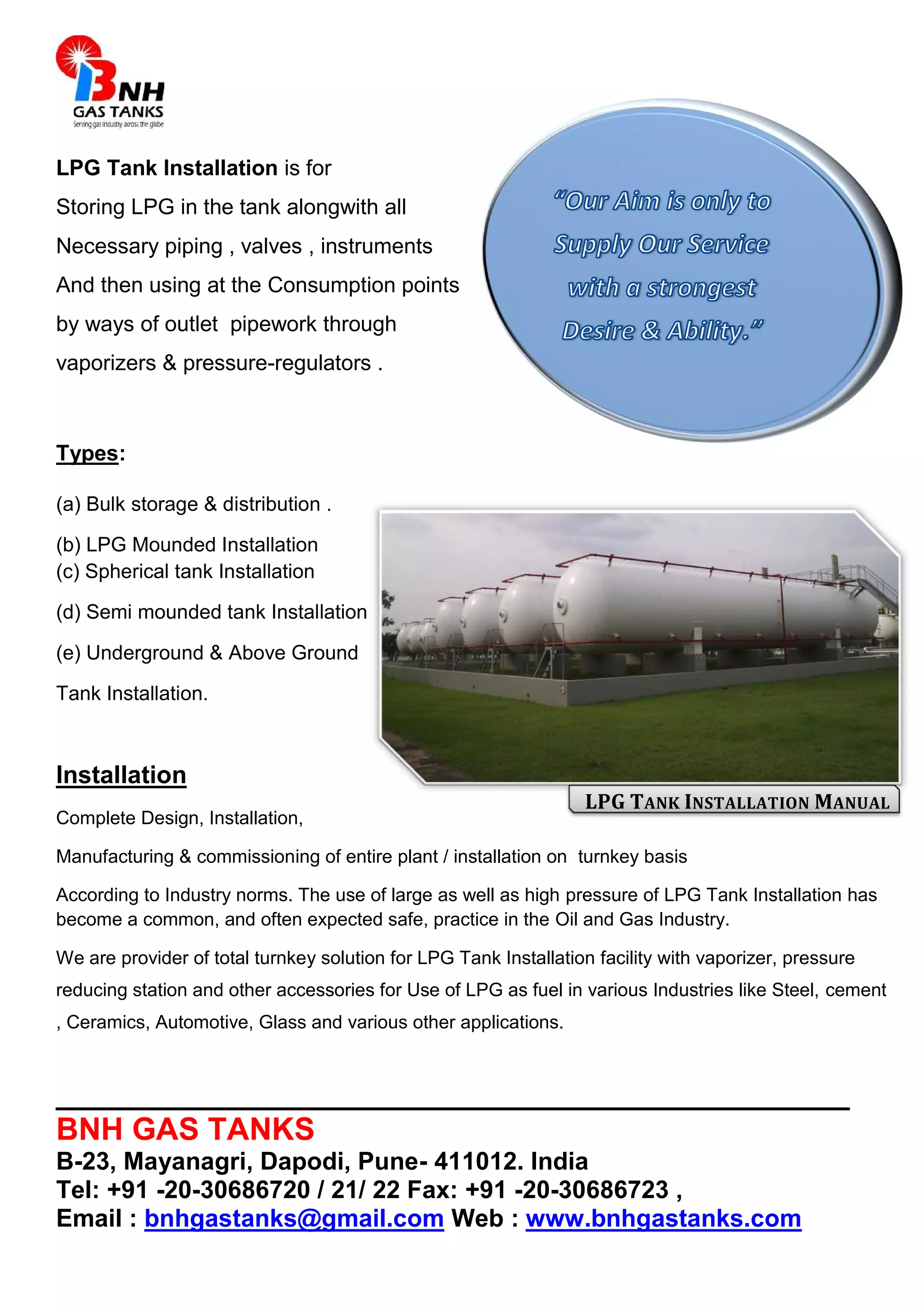 LPG TANK INSTALLATION | PDF