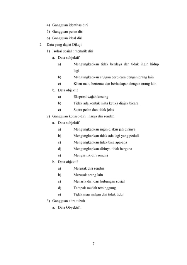 laporan pendahuluan harga diri rendah | DOC