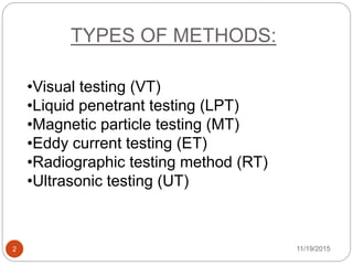 LIQUID PENETRANT INSPECTION | PPTX