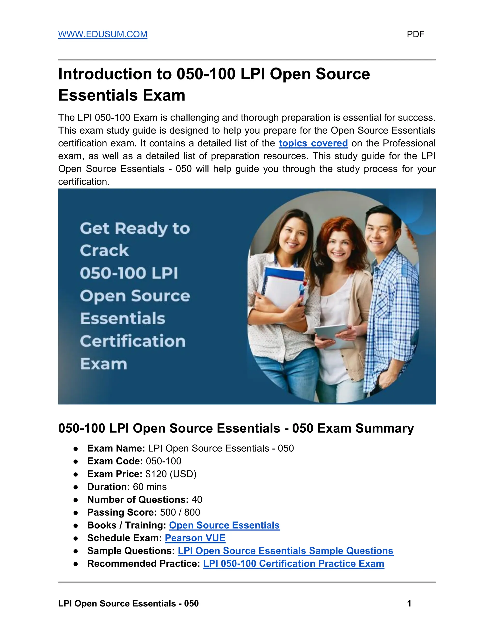 LPI 050-100 Certification: Exam Details, Syllabus and Questions | PDF