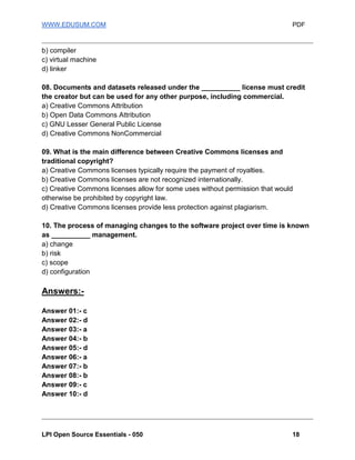 LPI 050-100 Certification: Exam Details, Syllabus and Questions | PDF