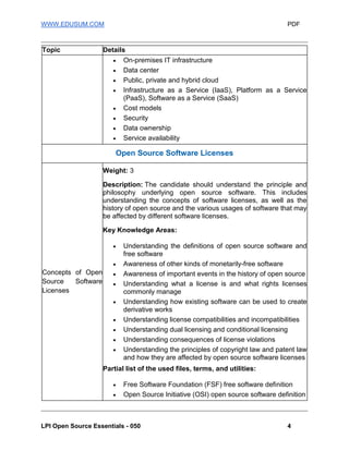 LPI 050-100 Certification: Exam Details, Syllabus and Questions | PDF