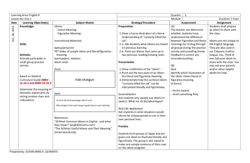 Lesson Plan Idioms lesson-plan-idioms