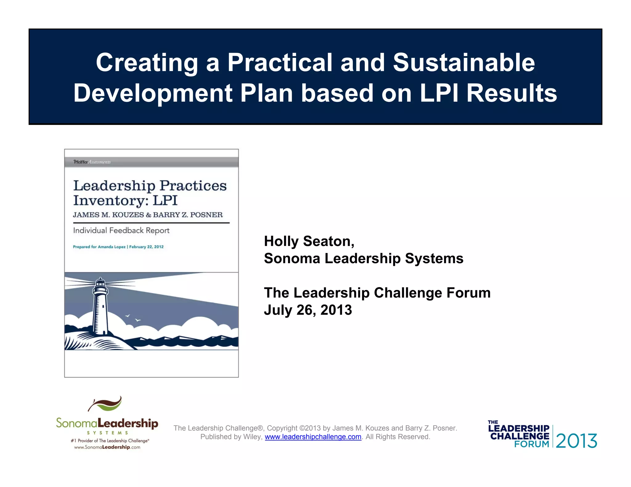 Creating a Leadership Development Plan with The Leadership Practices ...