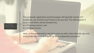 Top Five Tips For ISC Computer Practicals | PPTX | Computing | Technology & Computing