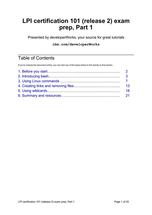 Lpi Part 1 Linux Fundamentals | PDF