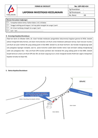 Contoh Laporan surat insiden tambang rush | PDF
