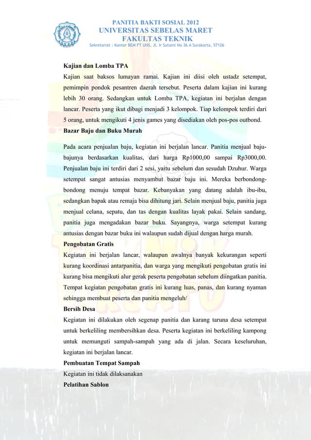 Lpj baksos-2012 | PDF