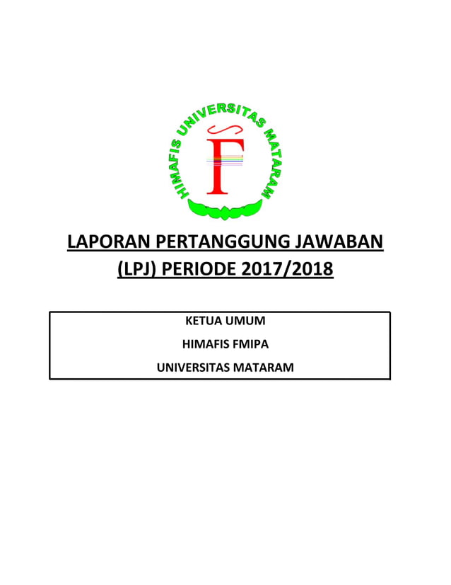 LPJ Ketua Umum Periode 2017/2018 | PDF