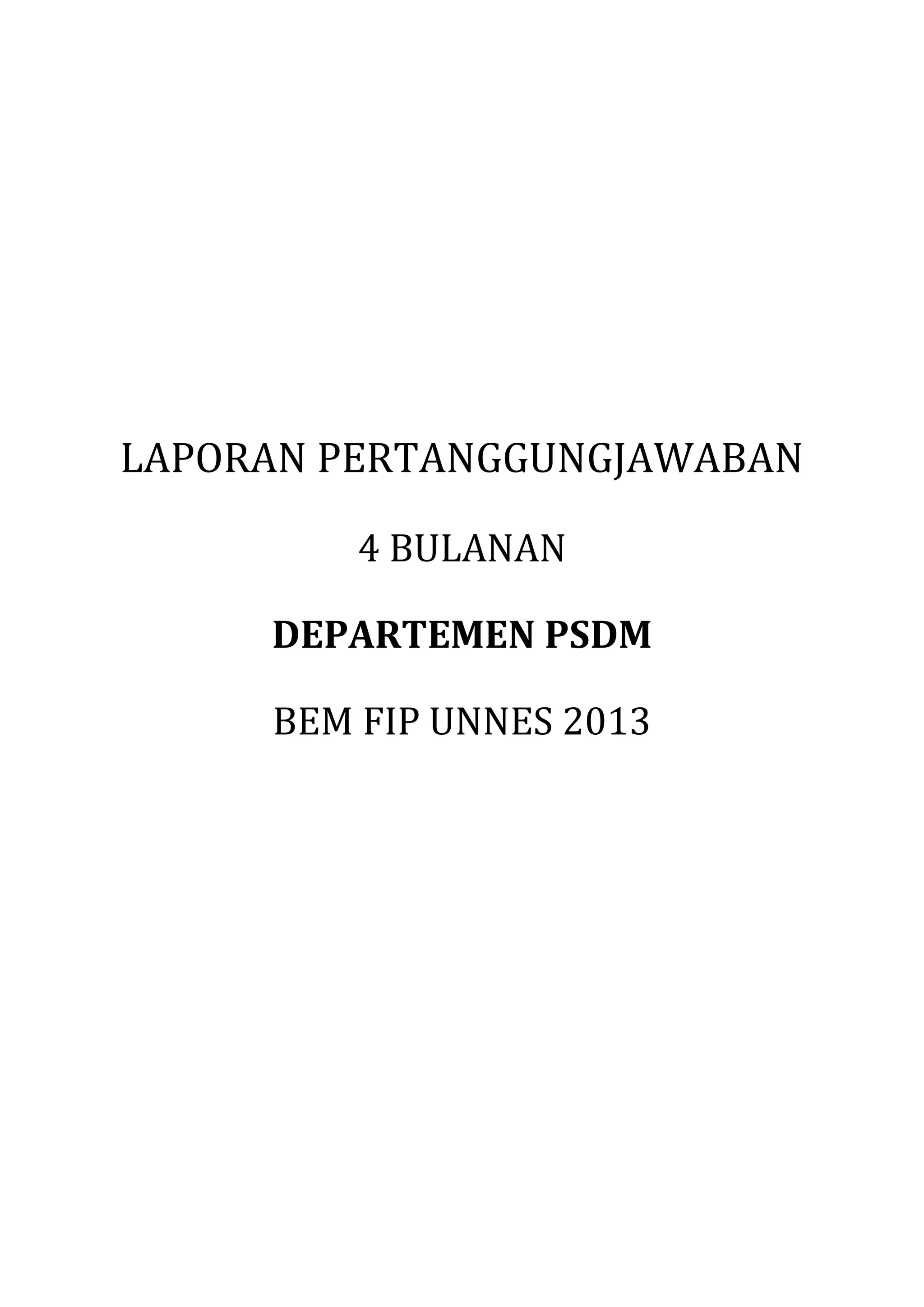 Laporan Pertanggungjawaban Dept PSDM | PDF