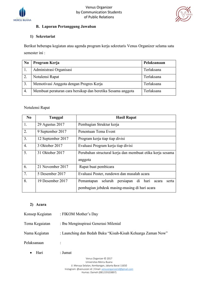 Laporan Pertanggungjawaban (LPJ) Acara | PDF