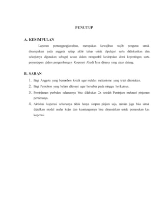 CONTOH Lpj koperasi kelas 2EB15 | DOCX