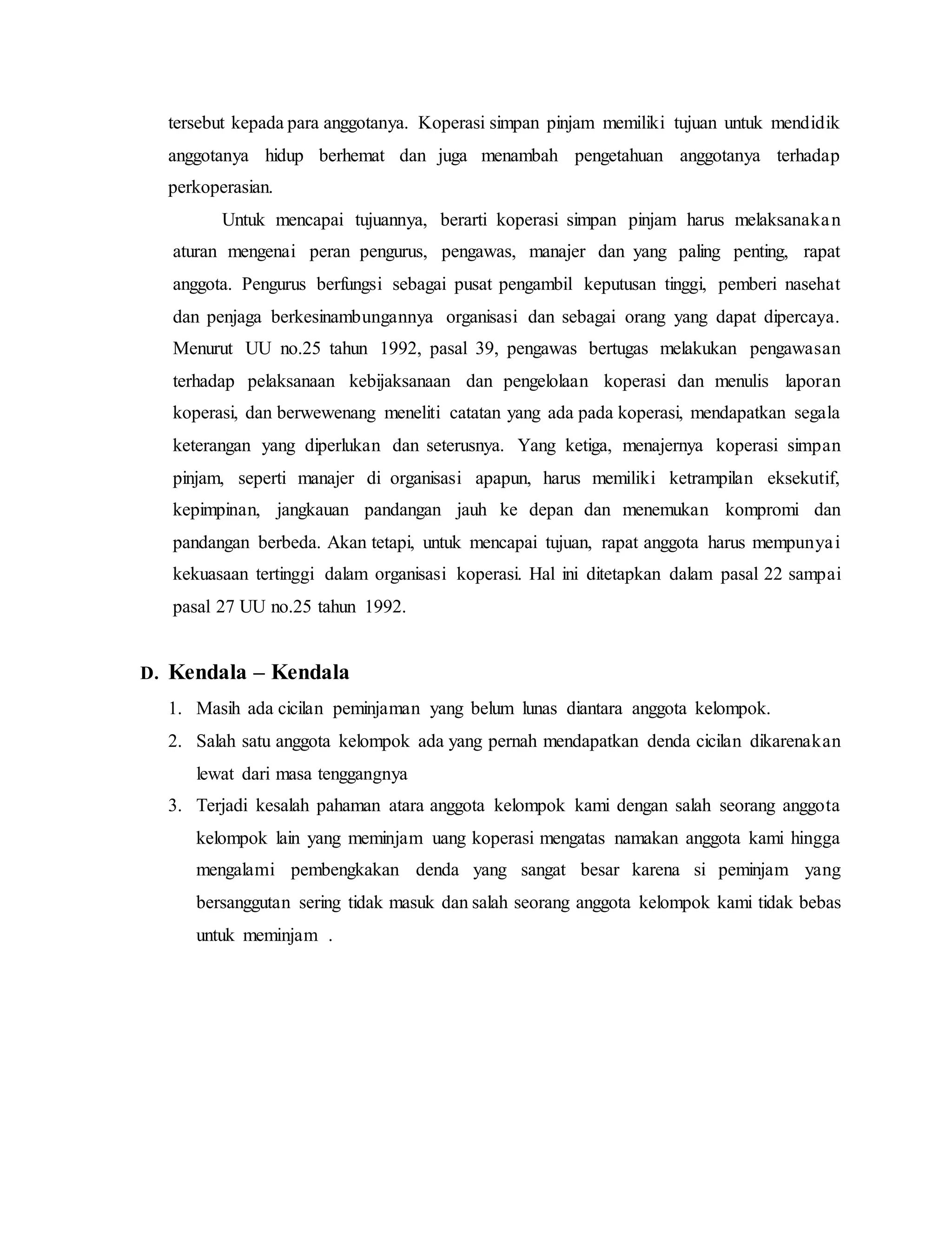 contoh laporan pertanggung jawaban kelompok 1 koperasi abadi jaya | DOCX