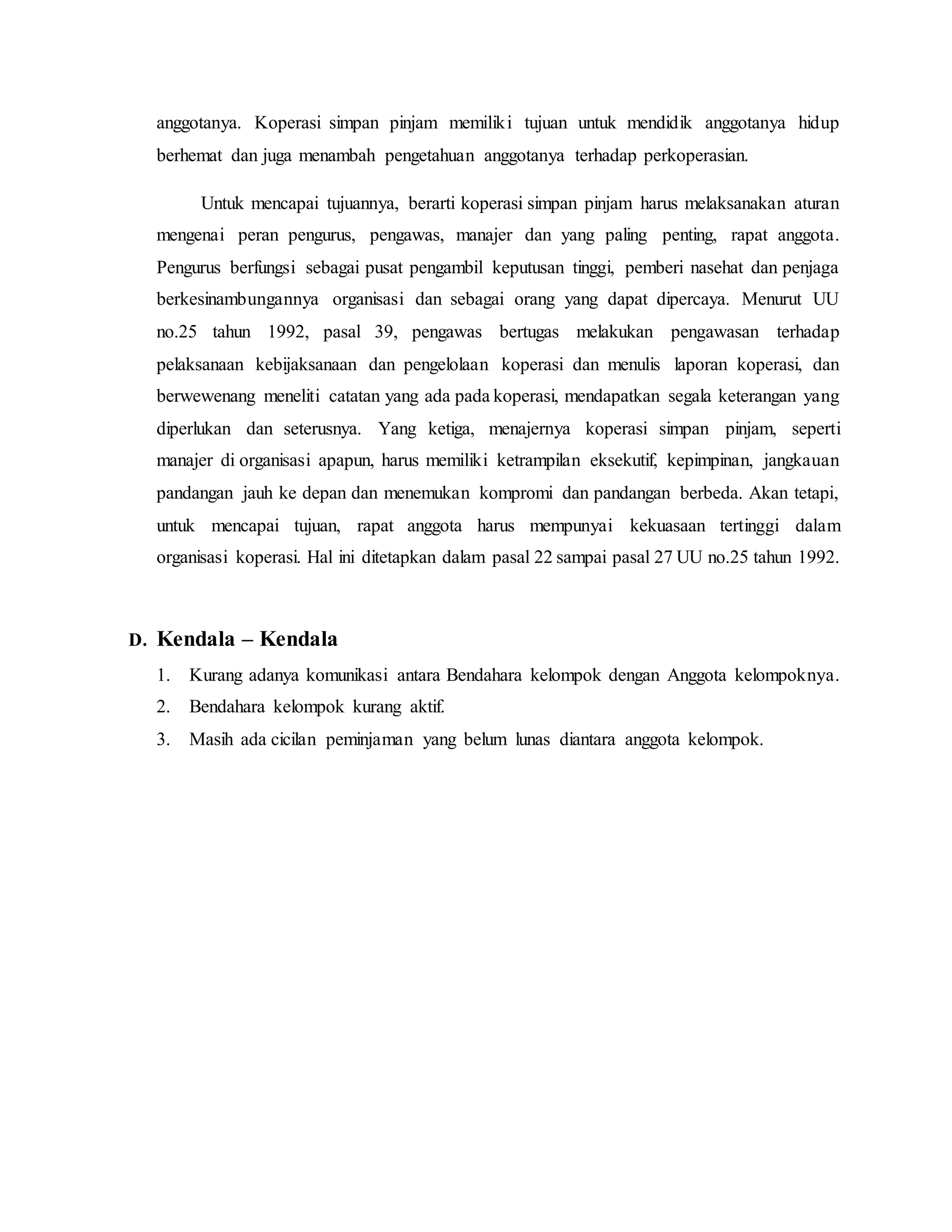 Contoh Laporan Penanggungjawaban Kelompok 3 Koperasi Abadi Jaya | DOCX