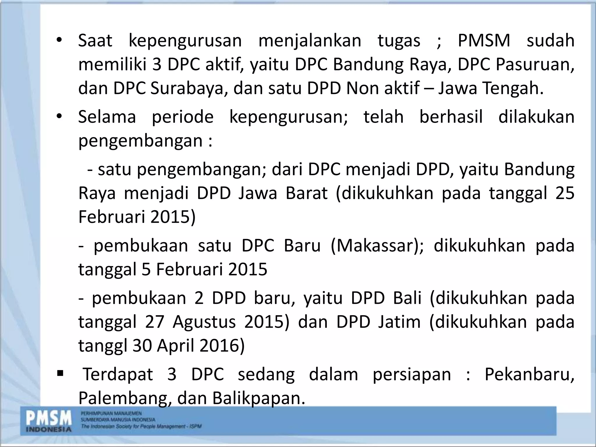 PMSM Laporan Pertanggungjawaban 2013 2016 revised | PPT