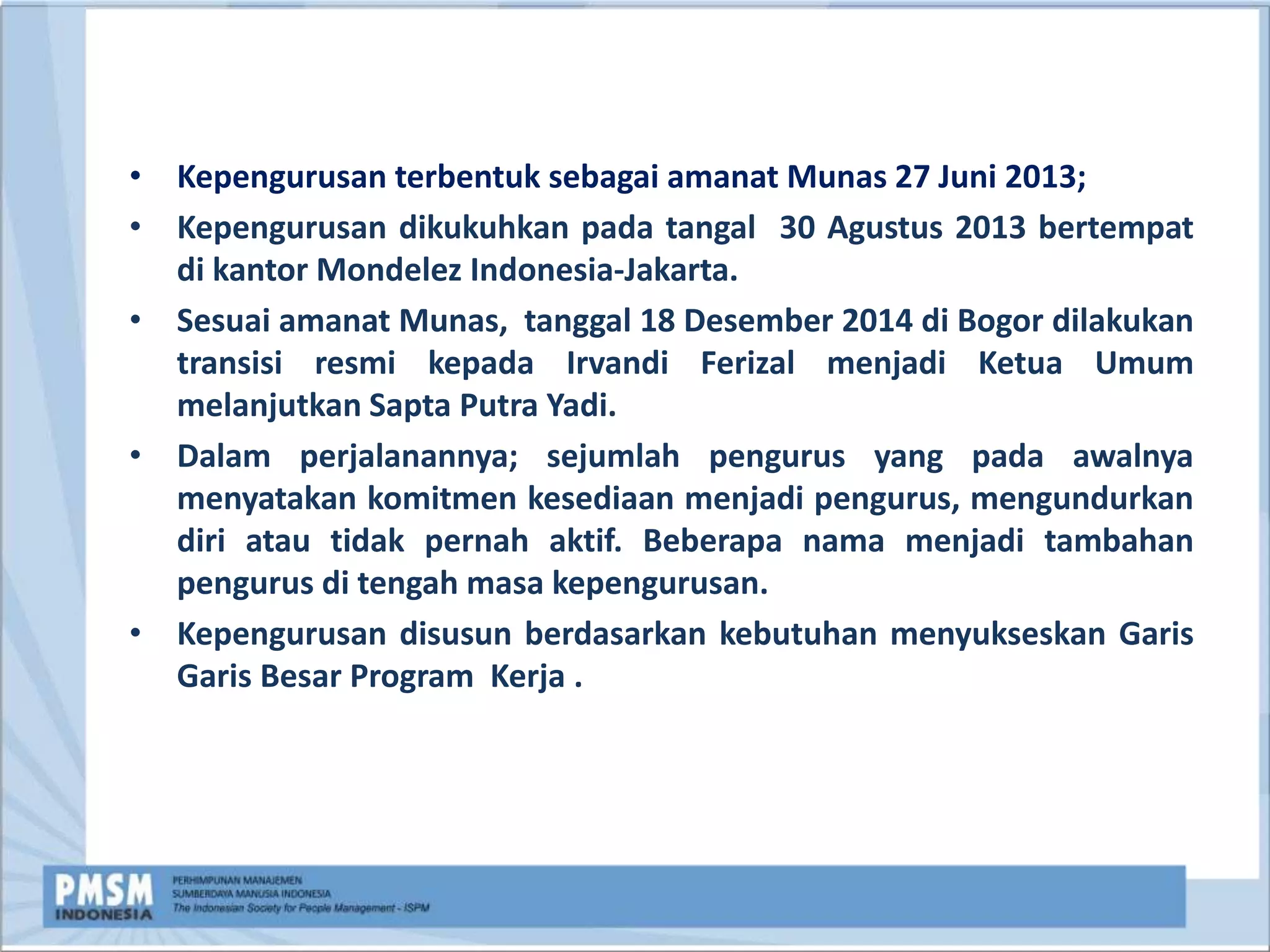 PMSM Laporan Pertanggungjawaban 2013 2016 revised | PPT