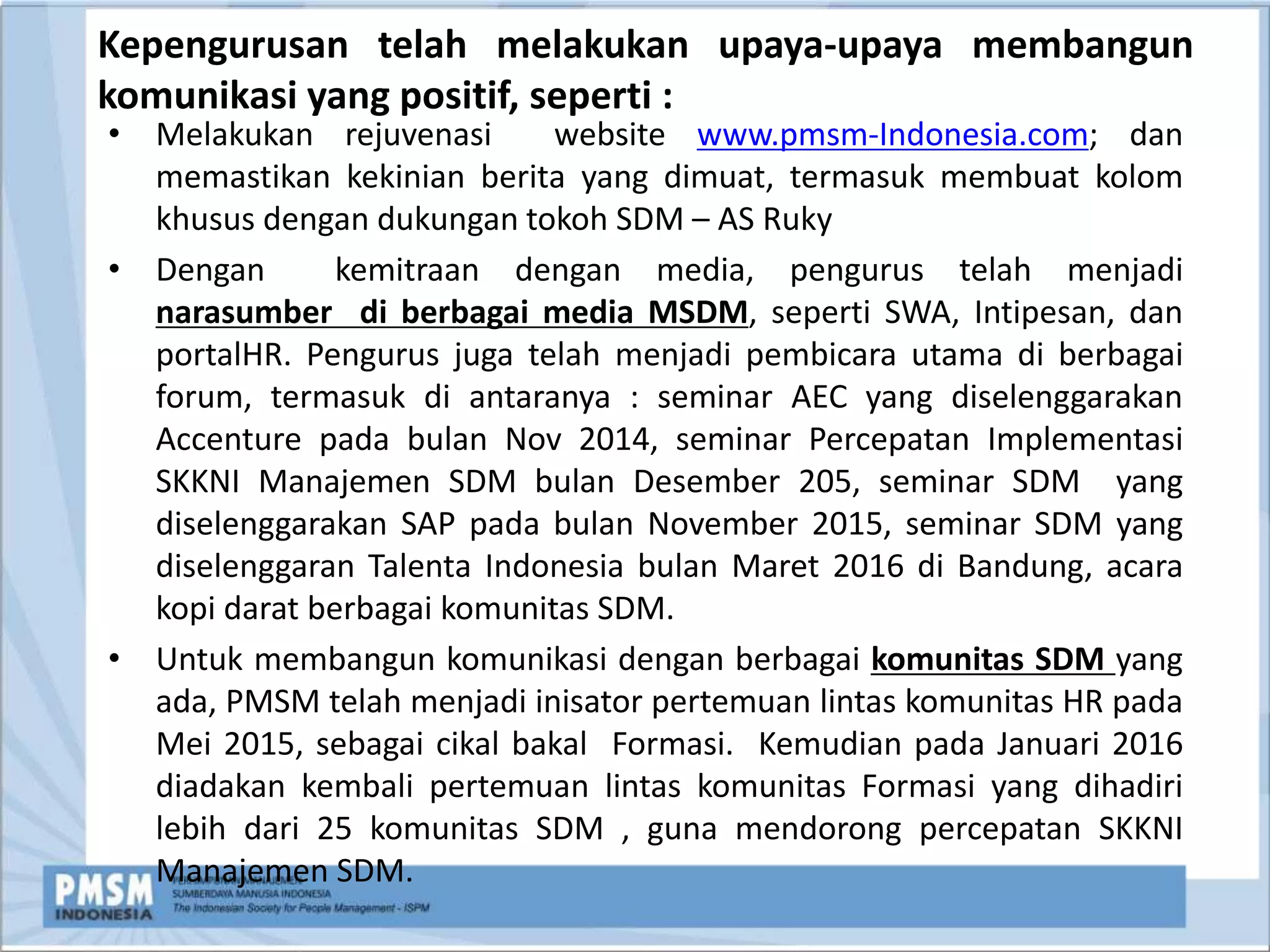 PMSM Laporan Pertanggungjawaban 2013 2016 revised | PPT