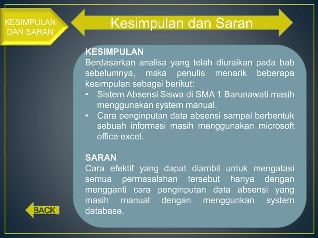 contoh analisa dan perancangan sistem absensi Siswa | PPTX