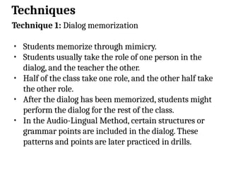 AUDIO-LINGUAL METHOD EDUCATION TASK-BASE | PPT