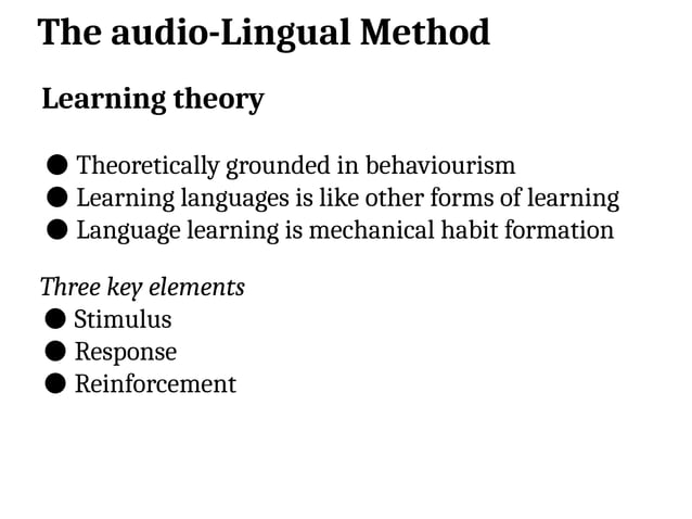AUDIO-LINGUAL METHOD EDUCATION TASK-BASE | PPT