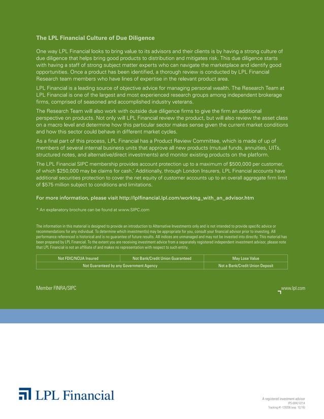LPL Financial alternative investments | PDF