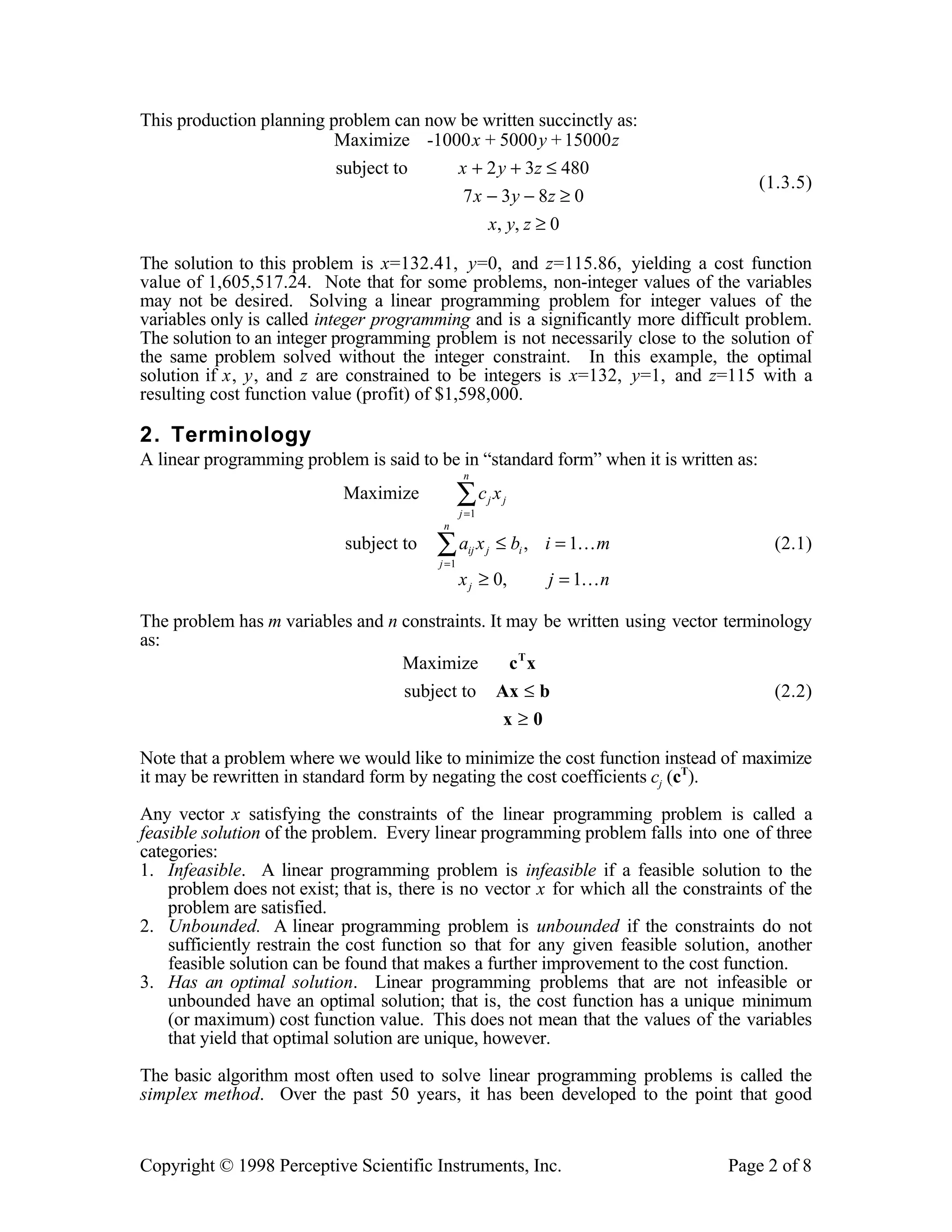 LP linear programming (summary) (5s) | PDF | Programming Languages | Computing