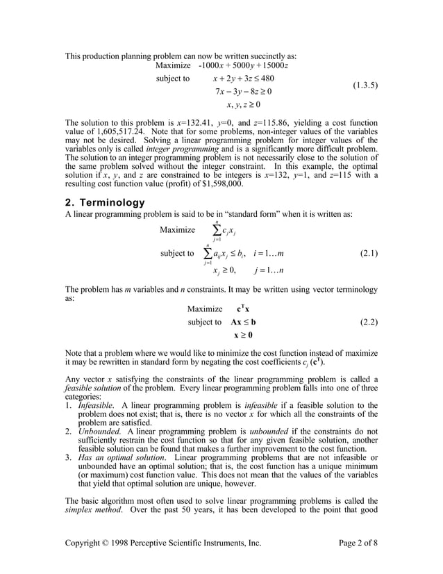 LP linear programming (summary) (5s) | PDF | Programming Languages ...