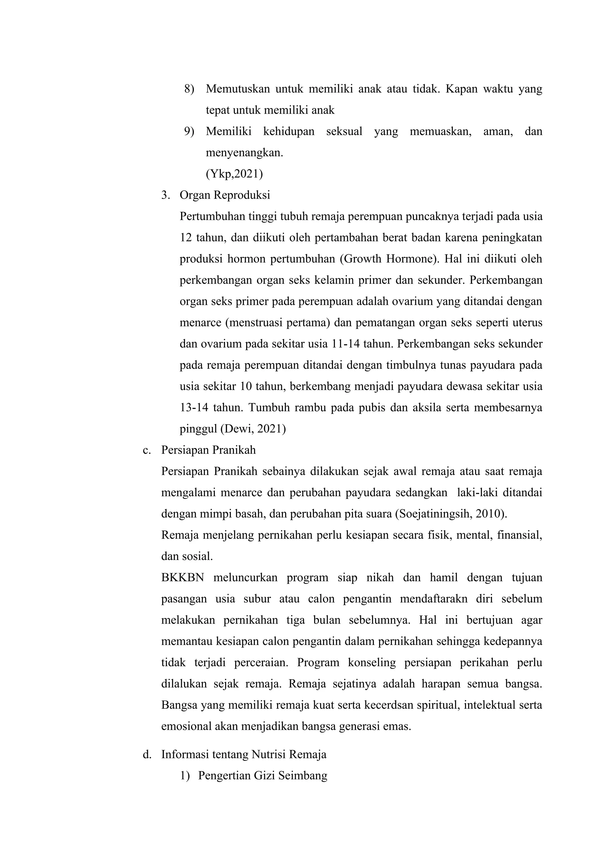 laporan pendahuluan pada remaja dan perimenopause | DOCX