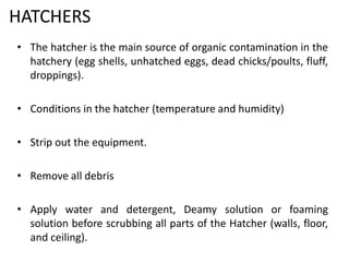 disinfection and hatchery management | PPTX