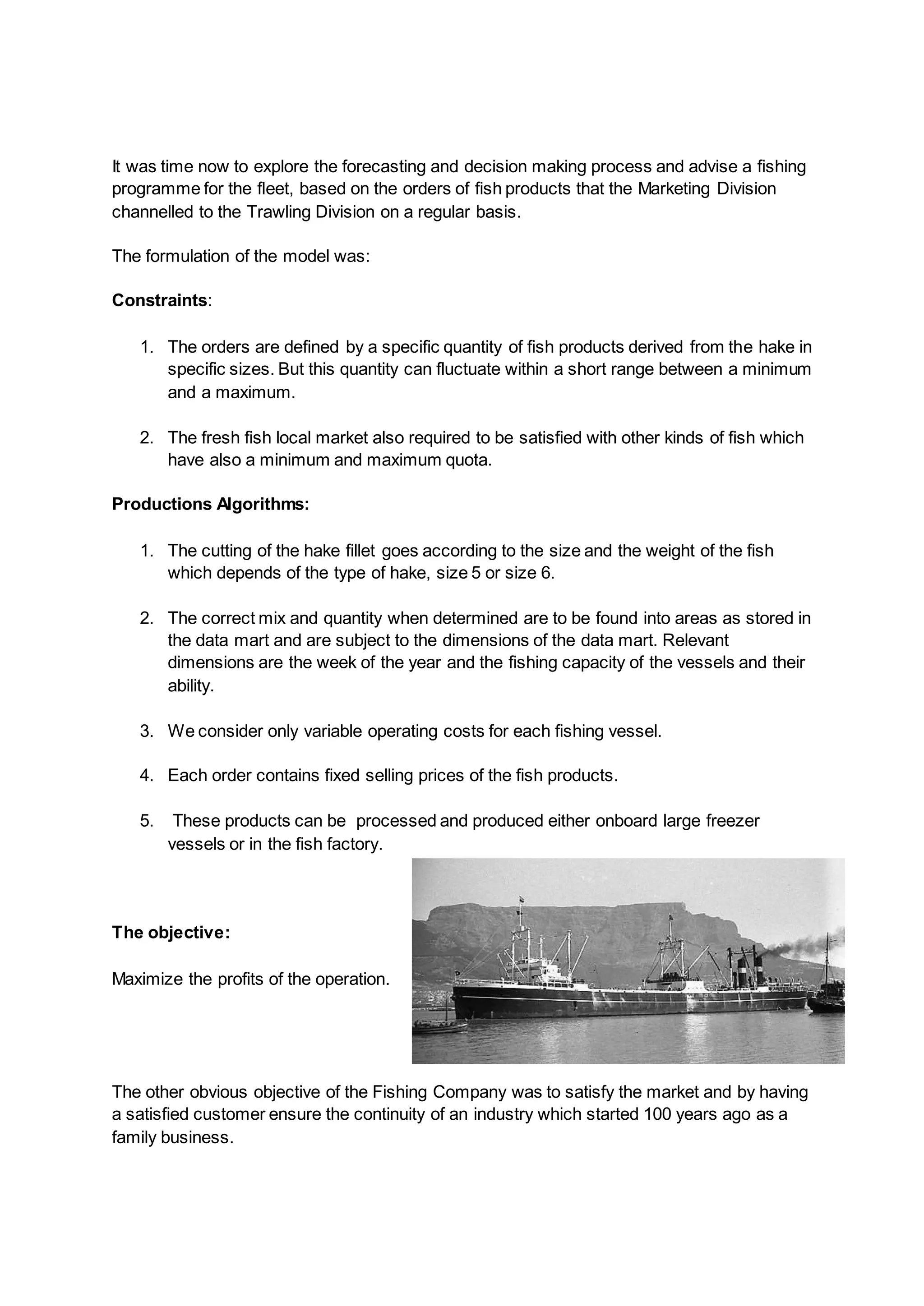 Using a Linear Programming Model to optimize fishing operations | PDF