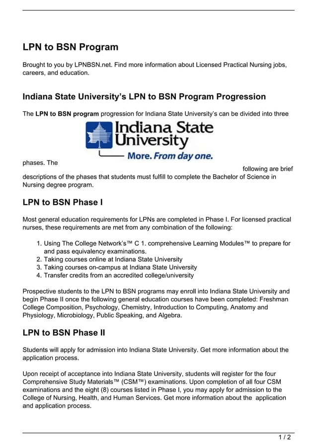 LPN to BSN Program | PDF