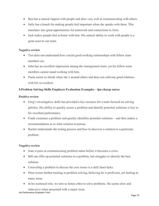 Lpn charge nurse performance appraisal | DOC