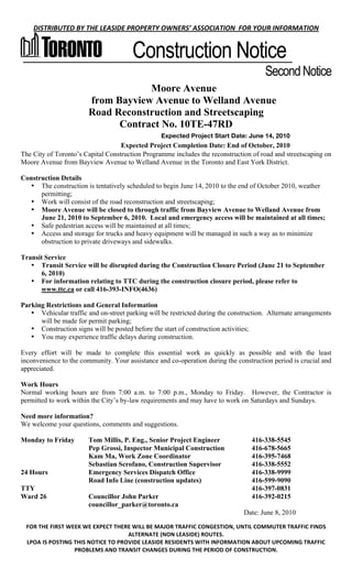 Moore Ave construction notice | PDF